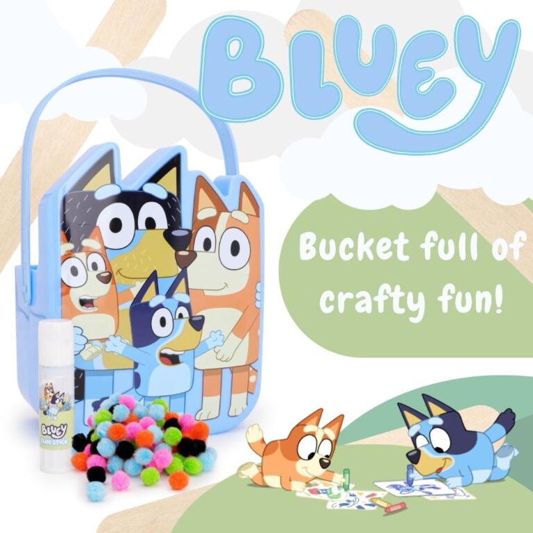 28 Piece Bluey Craft Bucket Activity Set - 25 Craft Accessories, 1 Glue ...