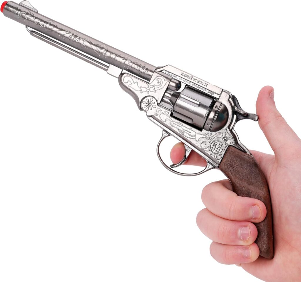 Toyland® 28cm (11″) Die Cast Metal Cowboy Toy Pistol – 8 Shot Cap Gun ...